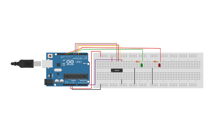 Circuit design 3.IC 7410 - Tinkercad