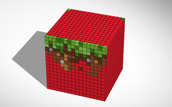 3d Design Minecraft Grass Block Tinkercad
