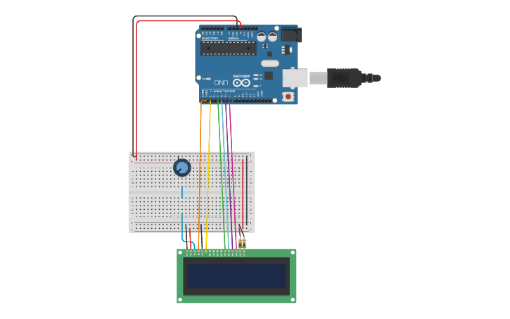 Circuit design LCD Display - Tinkercad