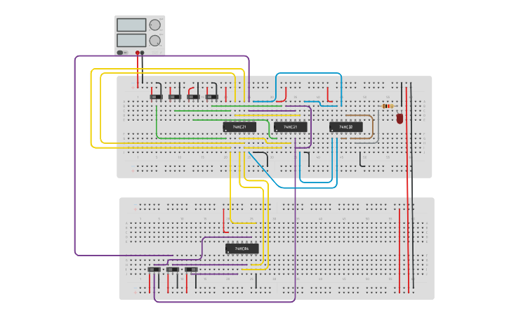 Circuit design 4x1 multiplexer - Tinkercad