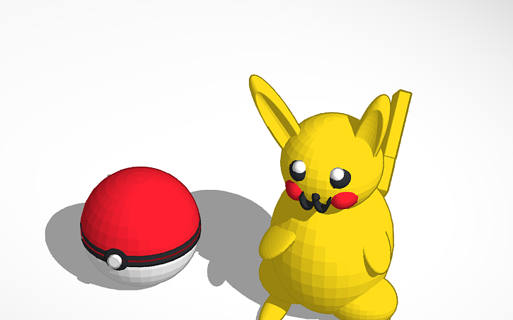 3D design Pikachu & Poke Ball | Tinkercad