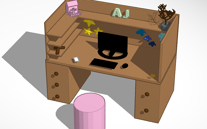 3d Design Computer Desk Tinkercad