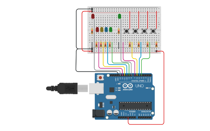 Circuit design simon game - Tinkercad