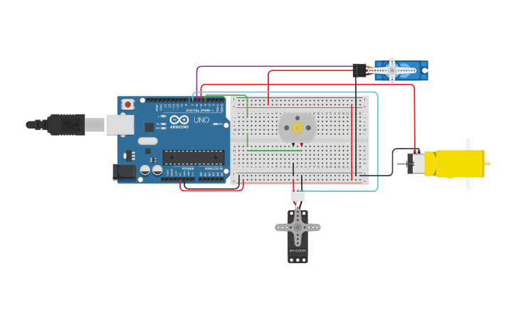Circuit Design Servo Motores Tinkercad