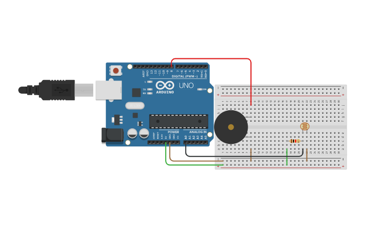 Circuit design Arduino Week 7 (LDR Sensör Kullanarak Sesli İkaz Sistemi ...