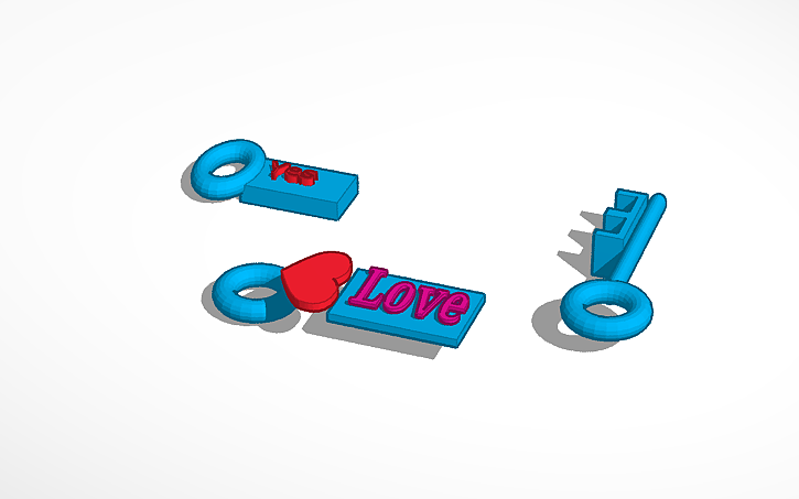 3D design Key And Keychain - Tinkercad