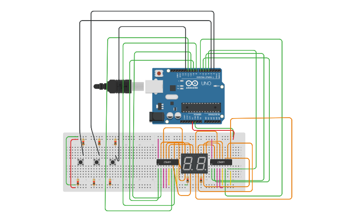 Circuit design ScoreBoard - Tinkercad