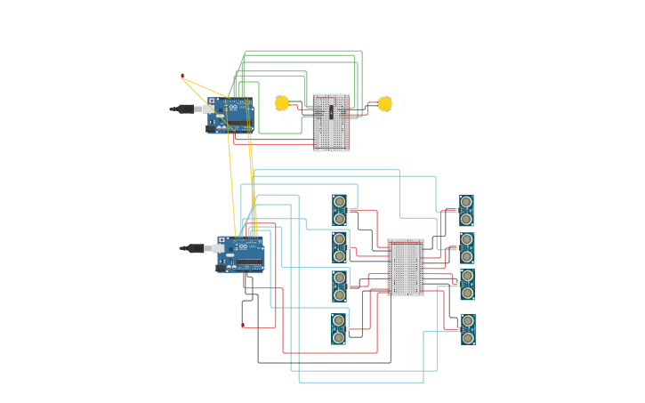 Circuit design Copy of Motor Controller L293 H-Bridge and Obstacle detection - Tinkercad