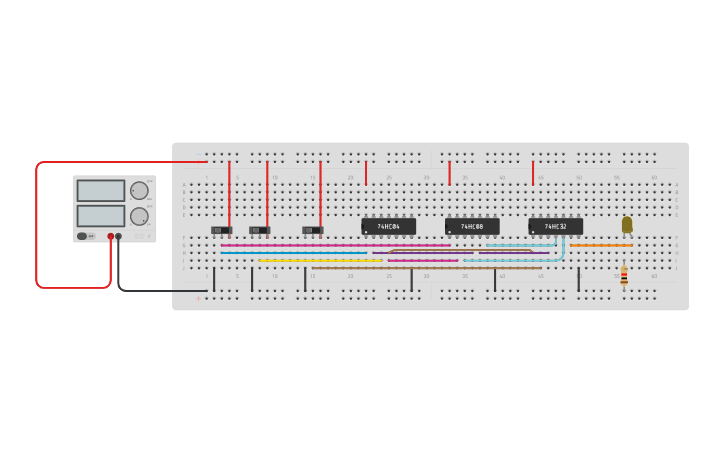 Circuit design exp 3 BASIC GATES | Tinkercad