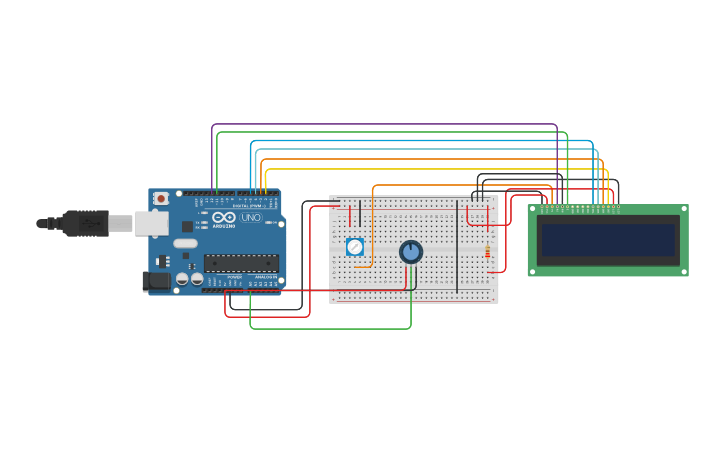 Circuit design Arduino voltmetro digitale da 0 a 5V con LCD - Tinkercad