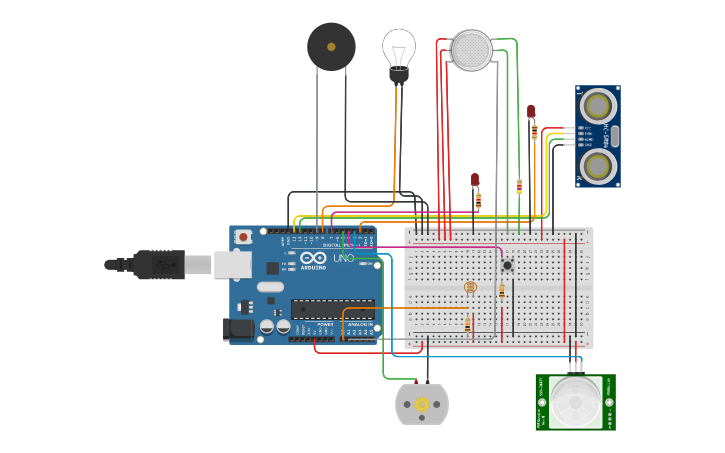 Circuit design Iot Smart home - Tinkercad