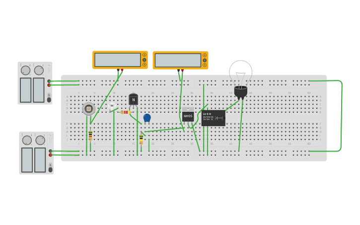 Circuit design Light Switch by ambient sensor - Tinkercad