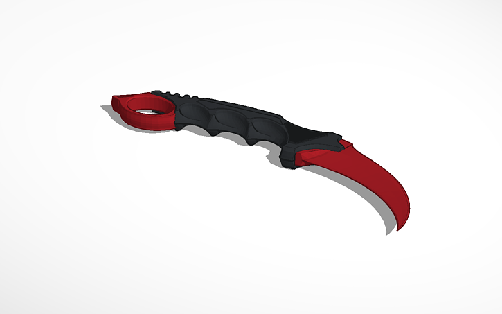 3D design Karambit - Red - Tinkercad