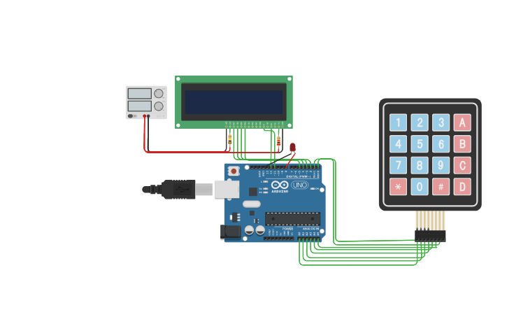 Circuit design Keypad_Door_Lock | Tinkercad