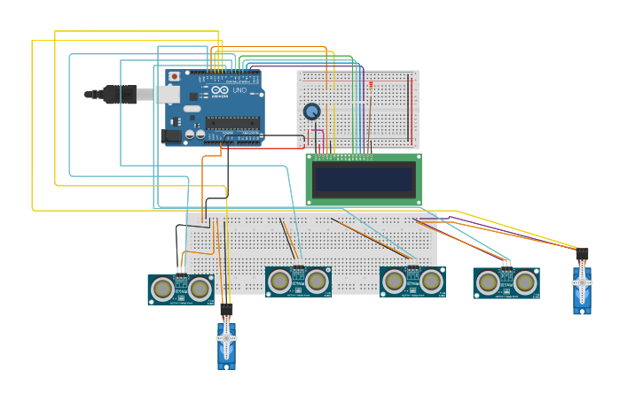 Circuit design Smart Parking | Tinkercad