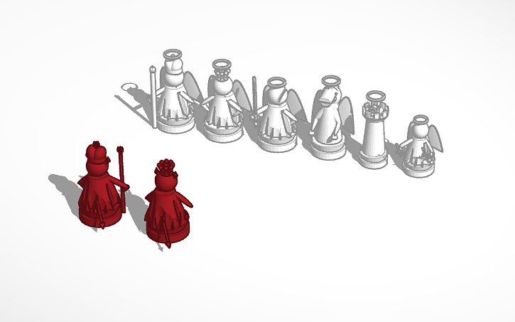 3D design Copy of Angels vs. Devils #chess set | Tinkercad