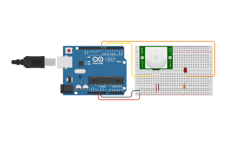 Circuit design Pir Sensor - Tinkercad