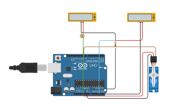 Circuit Design Ldr Sensor Servo Tinkercad
