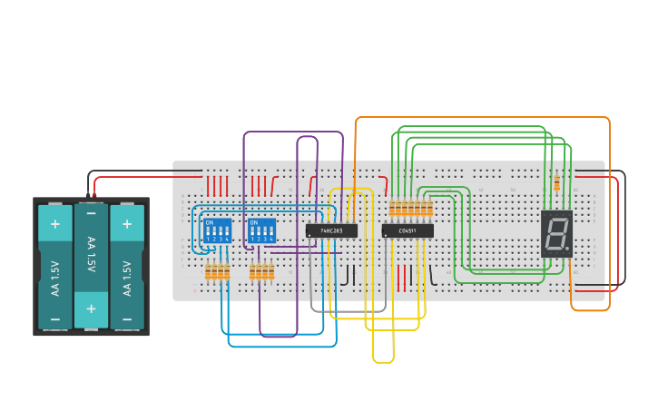 Circuit design SUMADOR COMPLETO - Tinkercad