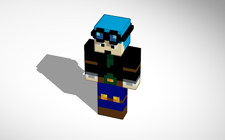 3D design DanTDM minecraft Skin (Blue Hair) - Tinkercad
