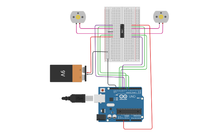 Circuit design dc motor with arduino | Tinkercad
