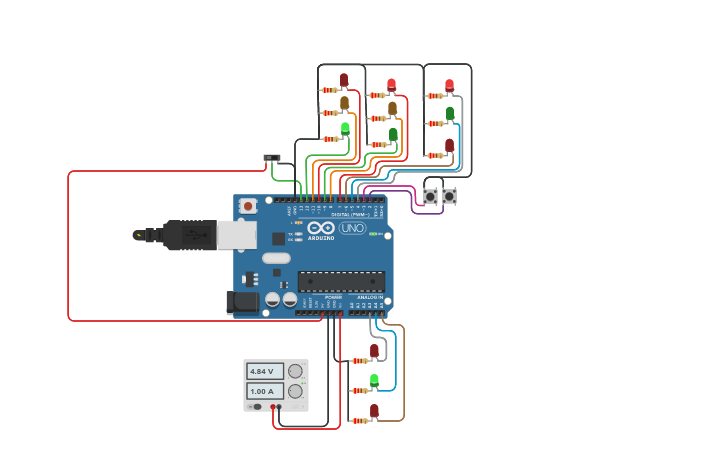 Circuit Design Feux De Circulation Tinkercad