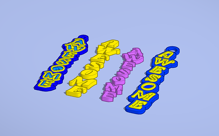 3D design Vertical keychain - Tinkercad