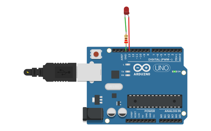 Circuit design SOS led - Tinkercad
