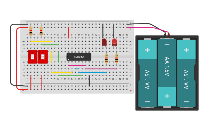 Circuit design SR LATCH | Tinkercad
