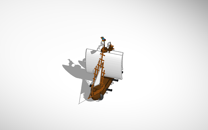 3D design pirate ship - Tinkercad