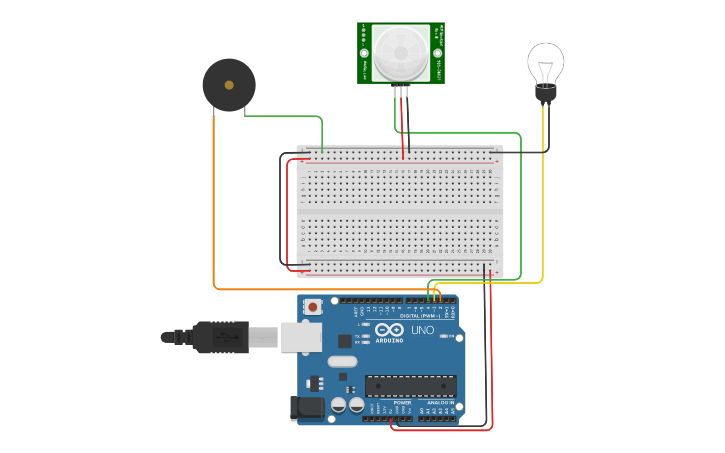 Circuit design Sensor De Movimento | Tinkercad
