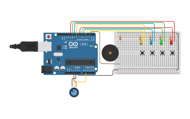 Circuit design Copy of Genius com Arduino - Brinquedos Inteligentes ...