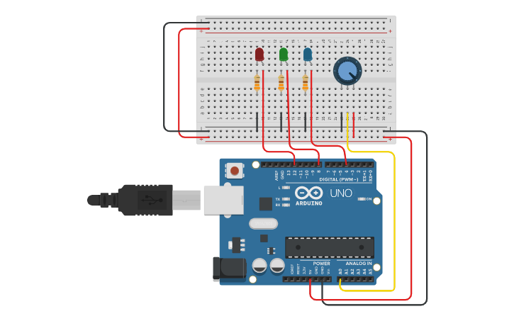 Circuit Design Led Brightness Potentiometer Tinkercad