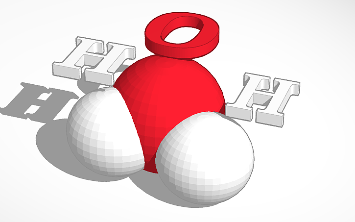 3D design Water Molecule (H2O) | Tinkercad