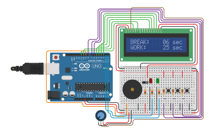 Circuit Design Key Activity Final Part Pomodoro Timer Tinkercad