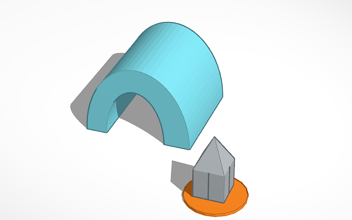 3D design rocket ship hatch opin - Tinkercad