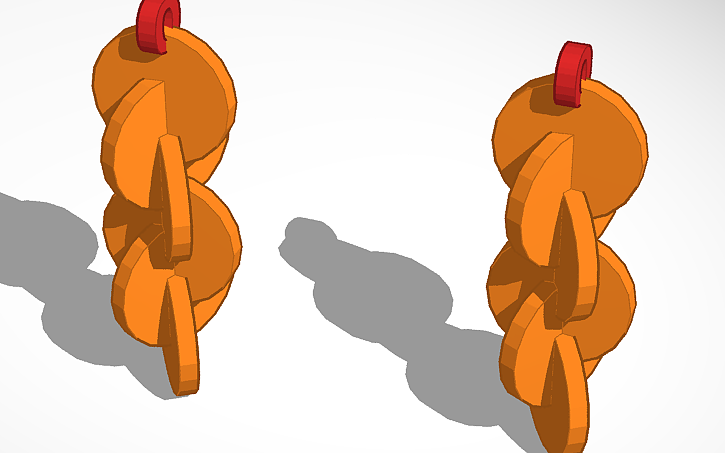 3D design Twist Earrings - Tinkercad