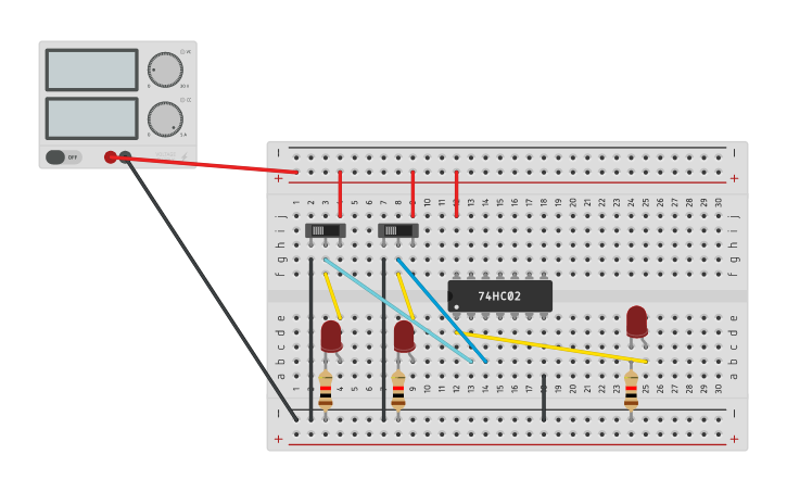 Circuit design 7402 | Tinkercad