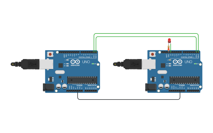 Circuit Design Comunicacion Entre 2 Arduinos Tinkercad