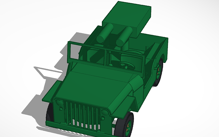 3D design green army man car | Tinkercad