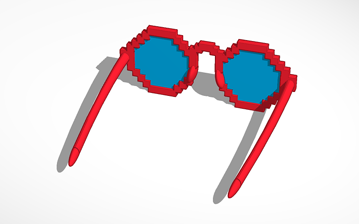 3D design Minecraft party glasses with lenses - Tinkercad