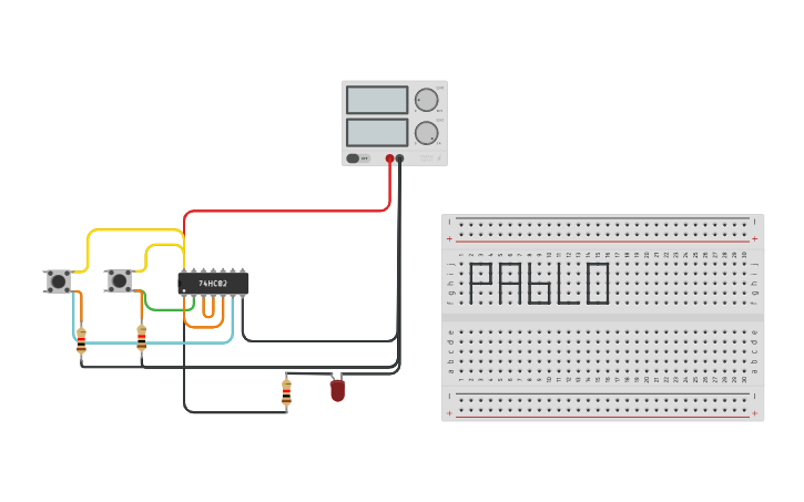 Circuit design Flip Flop | RS básico com NOR - Pablo | Tinkercad