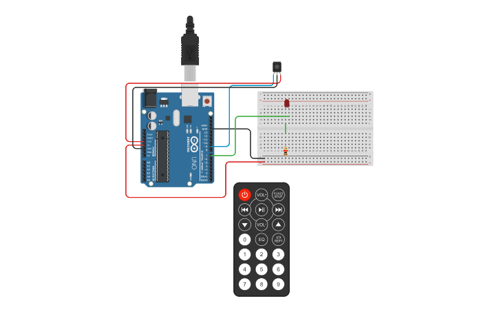 Circuit design IR Remote - Tinkercad