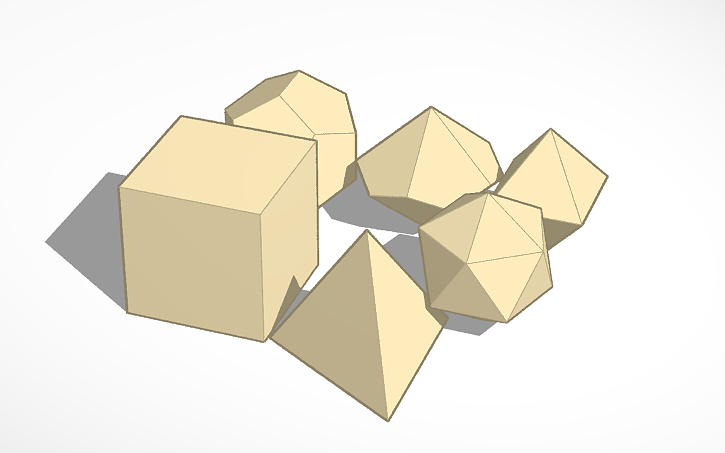 3D design Polyhedral Dice Blanks (Full Set) - Tinkercad
