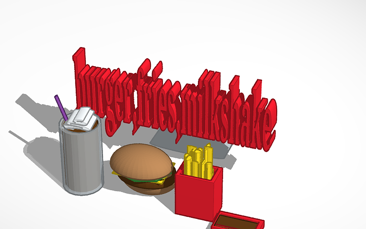 3D design burger meal | Tinkercad