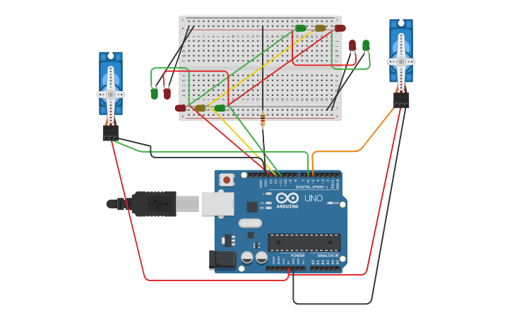 Circuit Design Semaforo Tinkercad