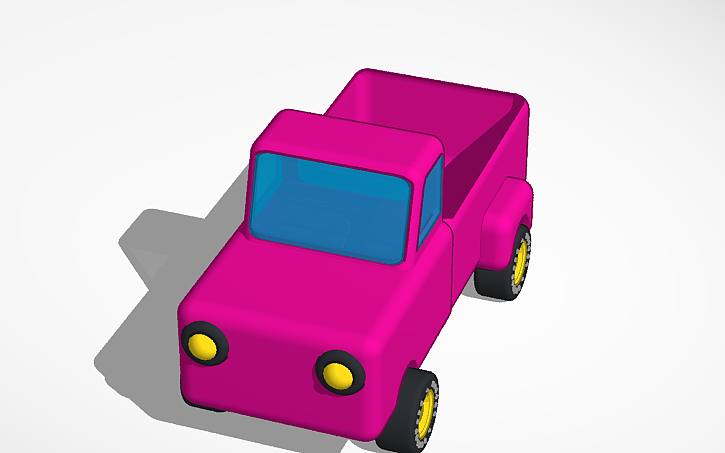 3D design M Street Pink Truck - Tinkercad