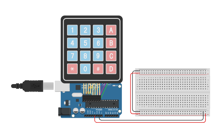 Circuit design Keypad - Tinkercad