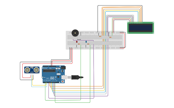 Circuit Design Arduino Based Collision Detection System Tinkercad