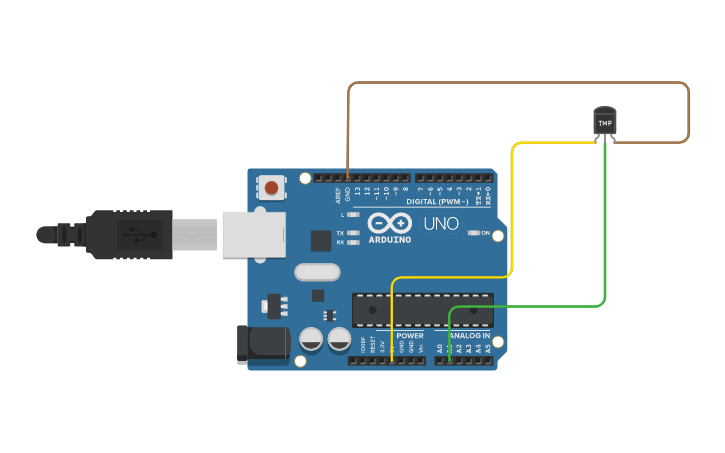 Circuit design Interfacing Temperature Sensor with Arduino - Tinkercad